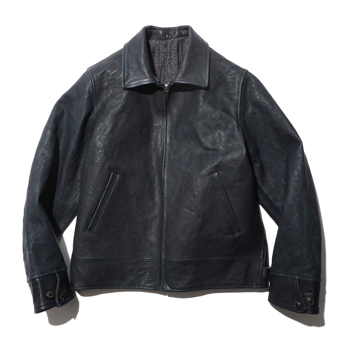 LOT.802 COSSACK LEATHER JACKET "AI DYED NAVY" – ANNMS Shop